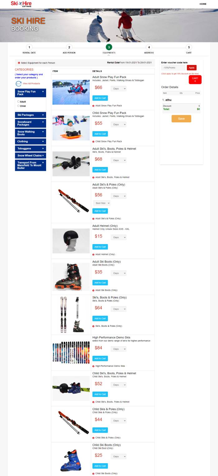 Ski hire Software | Ski Hire Online| Ski Hire Booking | Booking system